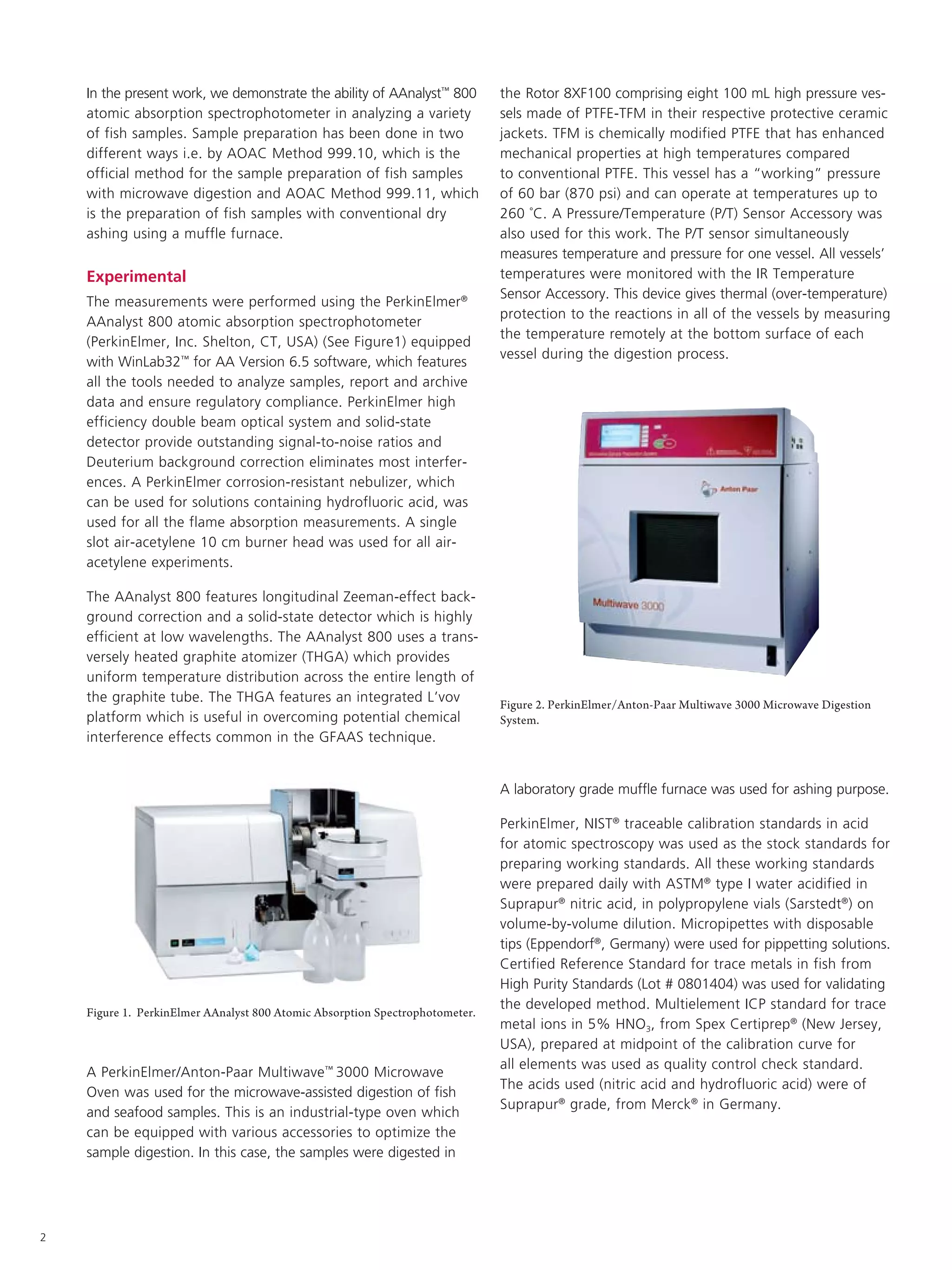 Analysis of Fish and Seafoods with AAnalyst 800 Atomic Absorption ...