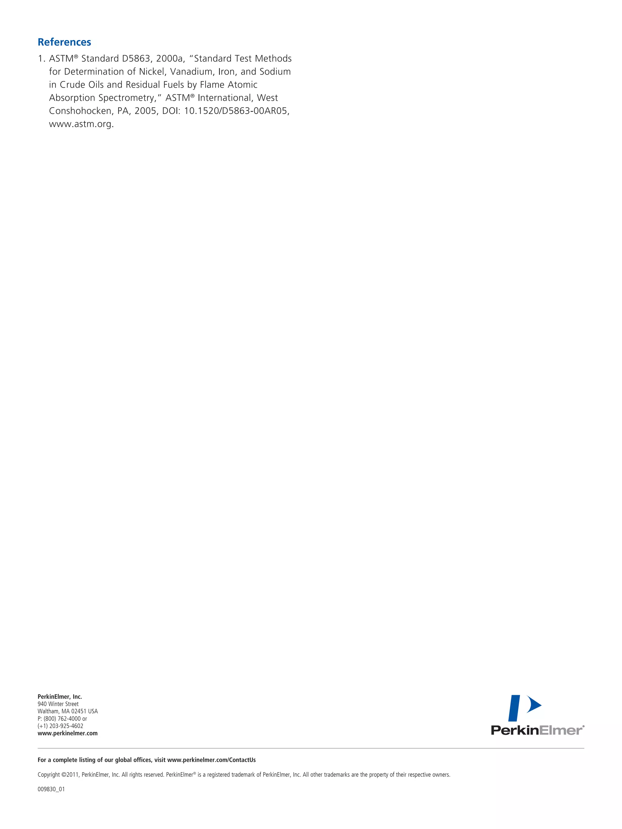 Analysis of Vanadium, Nickel, Sodium, and Iron in Fuel Oils using Flame ...