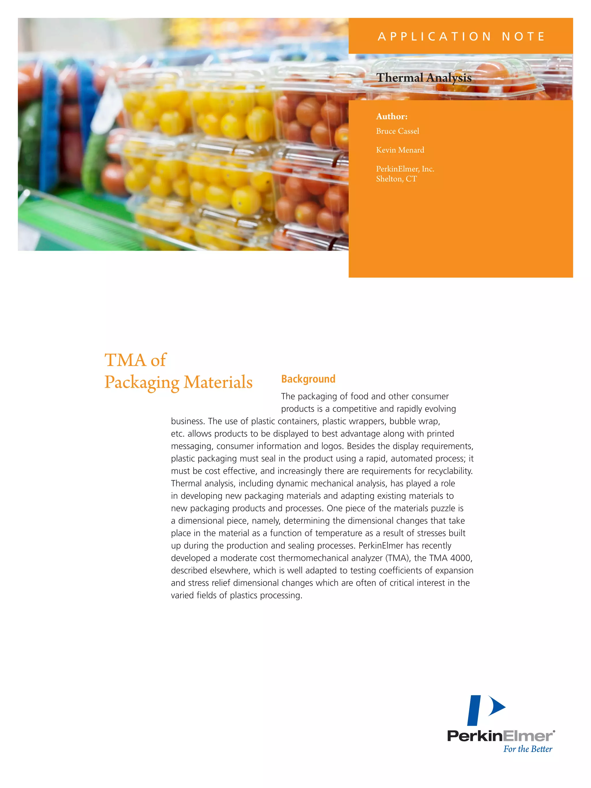 Thermomechanical Analysis (TMA) of Packaging Materials | PDF
