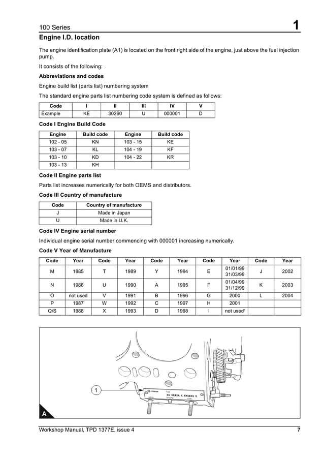 Perkins 100 series 103 10 diesel engine service repair manual