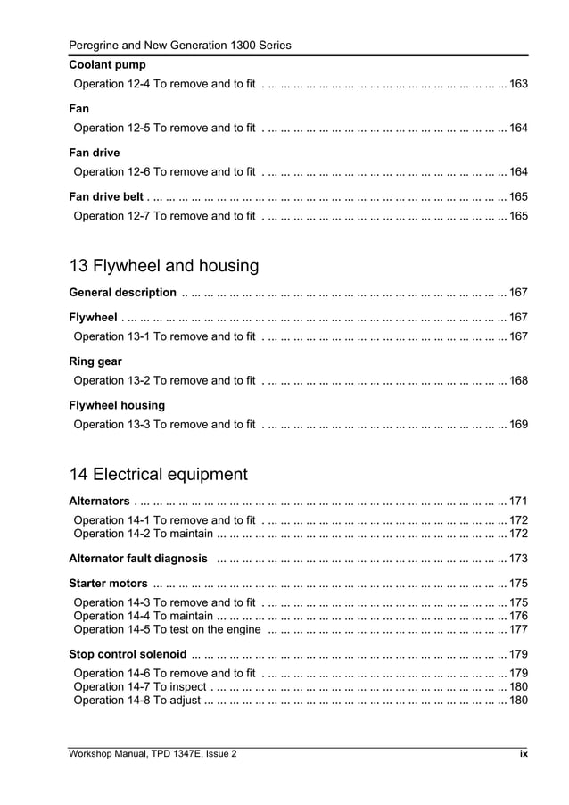 Perkins 1300 series we diesel engine service repair manual | PDF