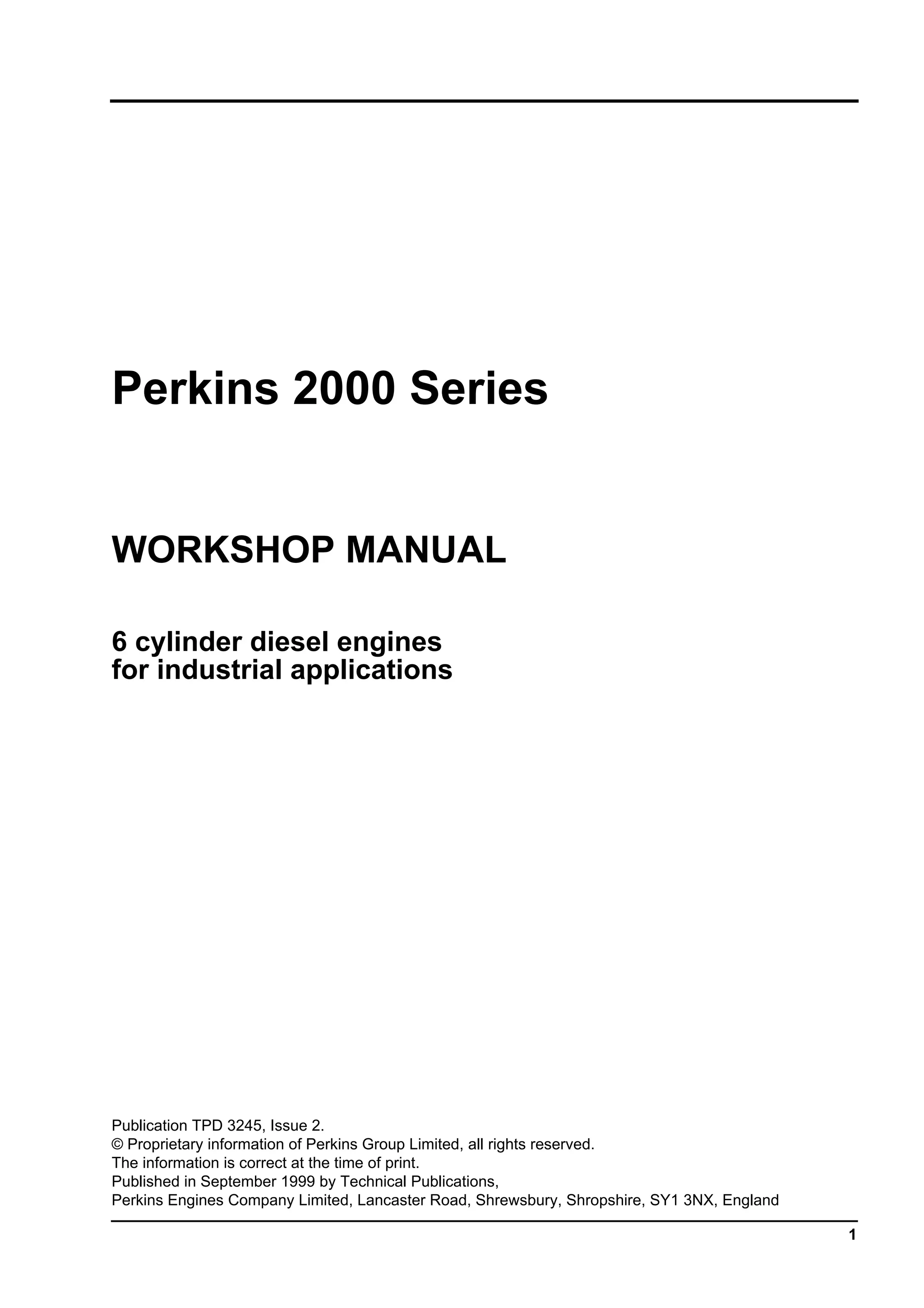 Perkins 2000 series 2006 diesel engine(model 2006 tag2)service repair ...