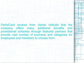 Perks Card | PPT | Business | Business and Finance