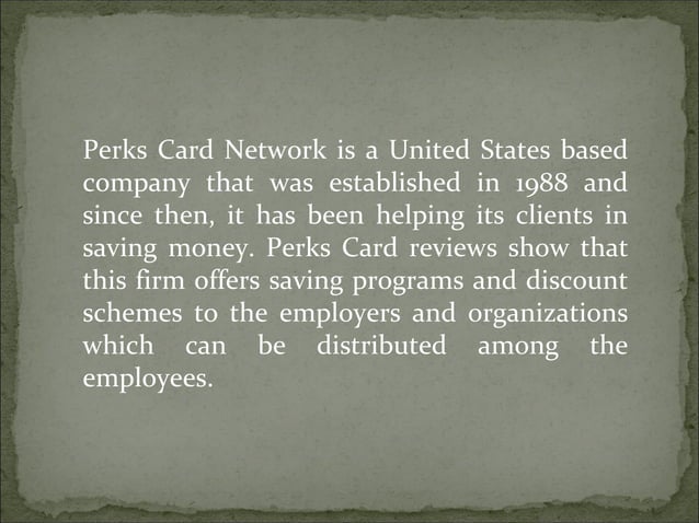 Perks Card | PPT