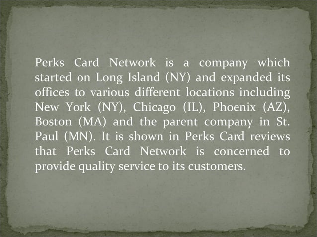 Perks Card | PPT
