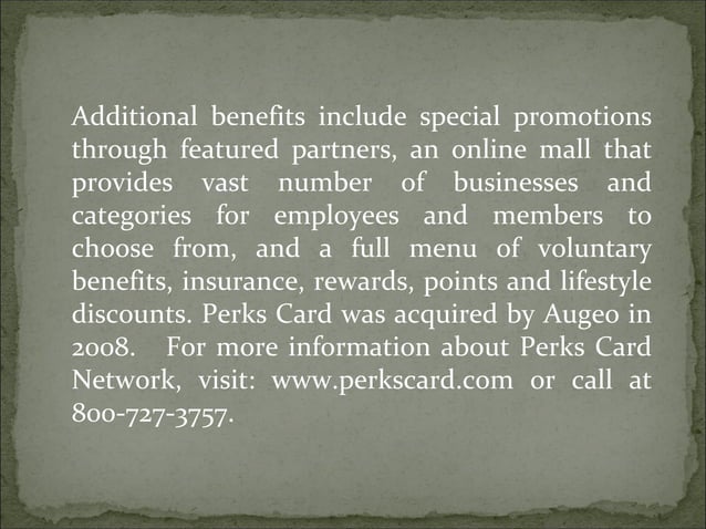 Perks Card | PPT