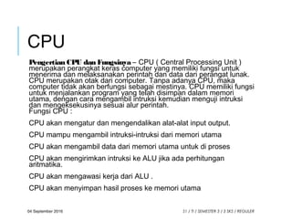 Perkuliahan 1 organisasi dan arsitektur komputer | PPT