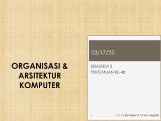 Perkuliahan 4b - Organisasi dan Arsitektur Komputer - Memory.ppt