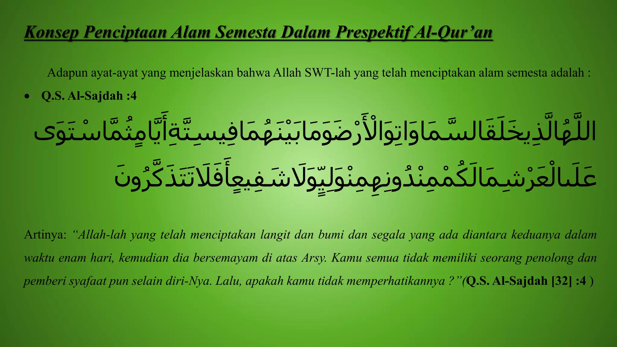 PENCIPTAAN ALAM SEMESTA | PPTX