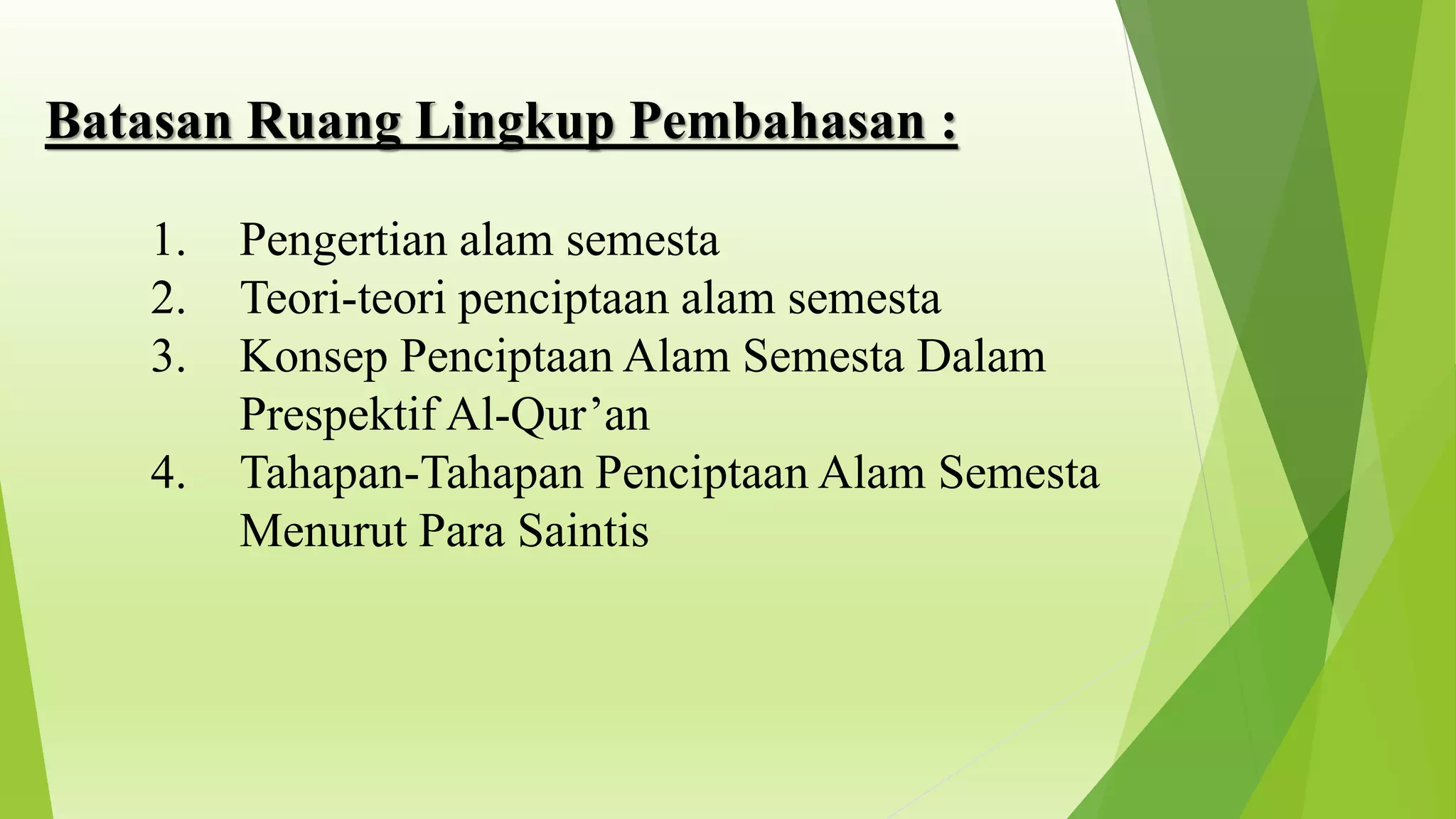 PENCIPTAAN ALAM SEMESTA | PPTX