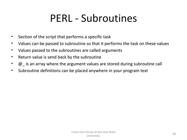 Perl 101 - The Basics of Perl Programming | PPT | Programming Languages | Computing