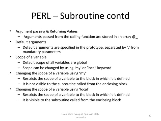 Perl 101 - The Basics of Perl Programming | PPT | Programming Languages | Computing