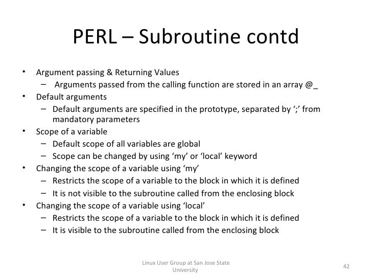 Perl 101 - The Basics of Perl Programming Perl 101 - The Basics of Perl Programming