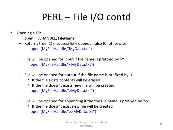 Perl 101 - The Basics of Perl Programming Perl 101 - The Basics of Perl Programming