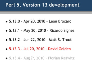 Perl 5 Version 13 | PPT