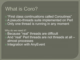 Perl: Coro asynchronous | PPTX