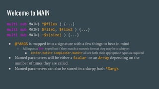 Perl 6 command line scripting | PPT