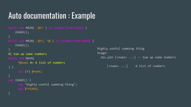 Perl 6 command line scripting | PPT
