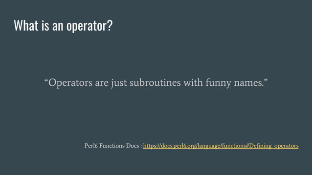 Perl6 operators and metaoperators | PDF | Programming Languages | Computing