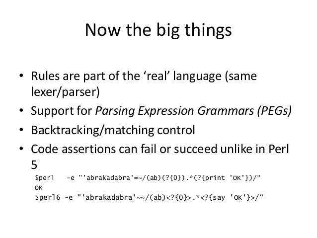 Perl 5 & 6 regex complexity