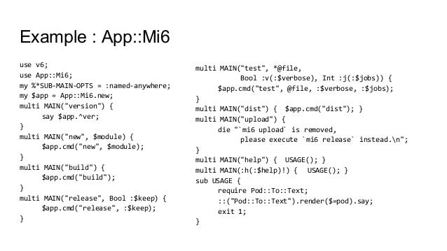 Perl6 signatures, types and multicall