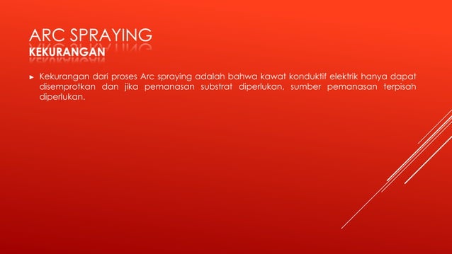 Perlakuan permukaan ARC SPRAYING | PPT