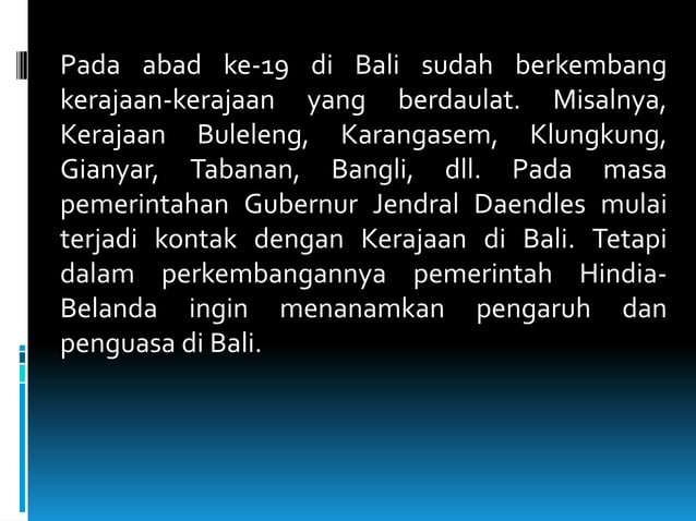 Sejarah Perlawanan Rakyat Bali terhadap Belanda | PPTX