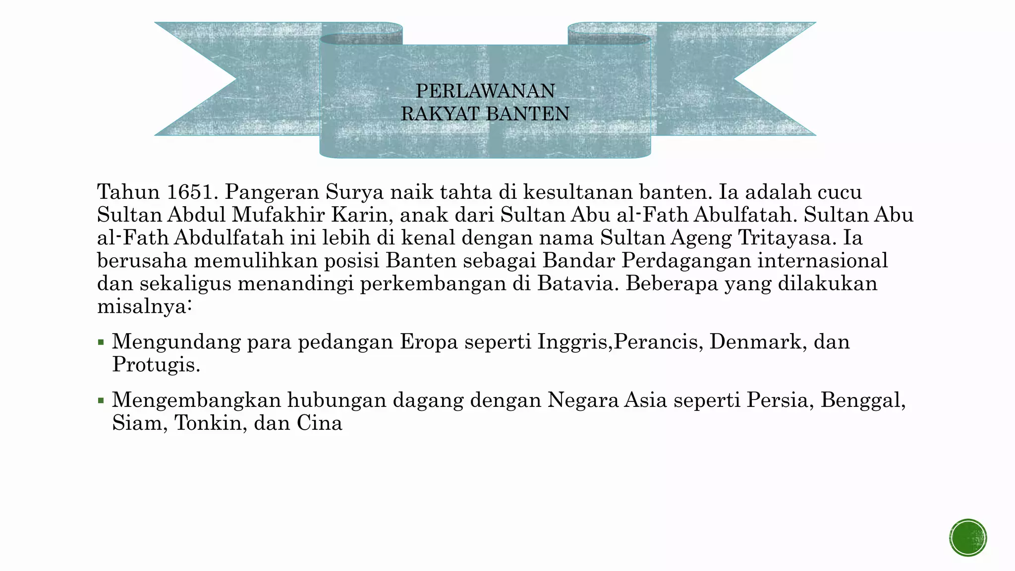 Perlawanan rakyat banten terhadap belanda | PPTX