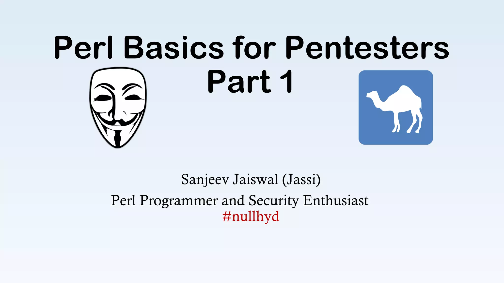 Perl Basics for Pentesters Part 1 | PPT Perl Basics for Pentesters Part 1 | PPT