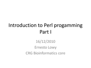 Perl courseparti | PPT