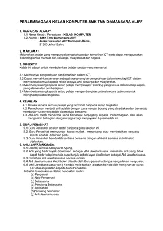 Perlembagaan kelab-komputer smktda | PDF