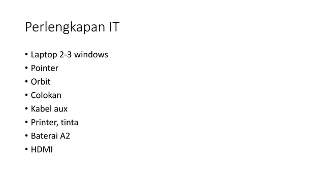 Perlengkapan.pptx perleng, rapat, magehup | PPT