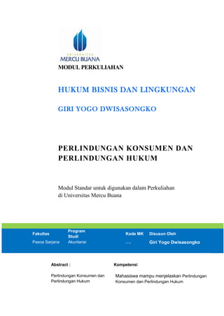 HBL,9,Giri Yogo,Hapzi Ali,Perlindungan konsumen dan perlidungan hukum,Universitas Mercu Buana ...
