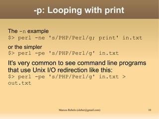 Perl In The Command Line | ODP