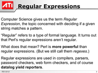 Perl Intro 5 Regex Matches And Substitutions | PPT