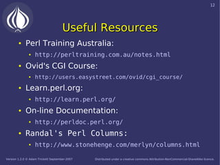 Perl Introduction (OLD - NEARLY OBSOLETE) | PPT