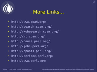 Perl Introduction (OLD - NEARLY OBSOLETE) | PPT