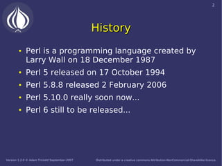 Perl Introduction (OLD - NEARLY OBSOLETE) | PPT