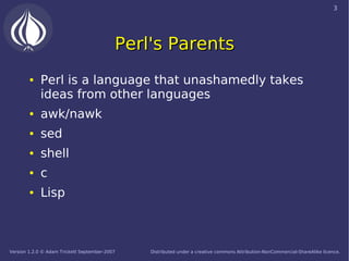 Perl Introduction (OLD - NEARLY OBSOLETE) | PPT