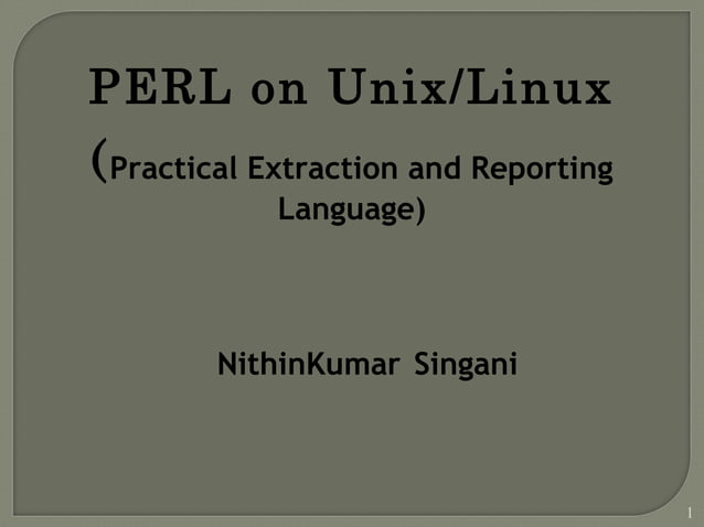 Perl Basics with Examples | PPT