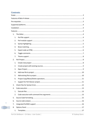 Perl on NetBeans v0.4 - User Guide | PDF