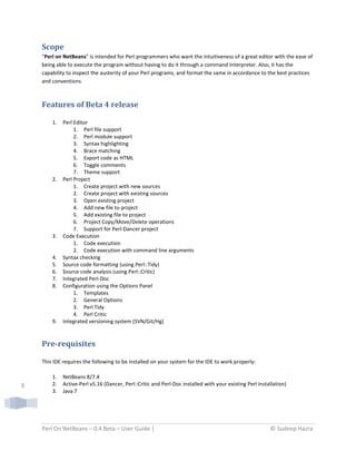 Perl on NetBeans v0.4 - User Guide | PDF
