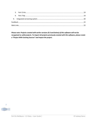 Perl on Netbeans - User Guide - v0.5 | PDF