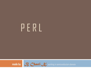 First steps in PERL | PDF
