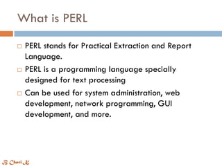 First steps in PERL | PDF
