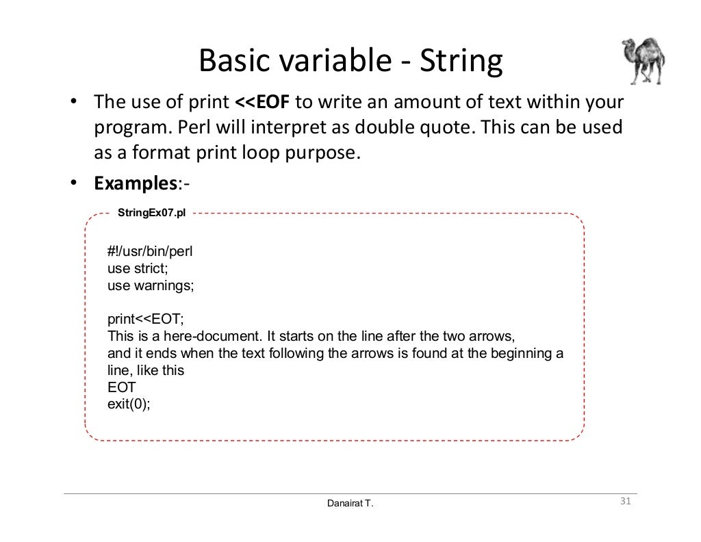 Perl Programming 01 Basic Perl
