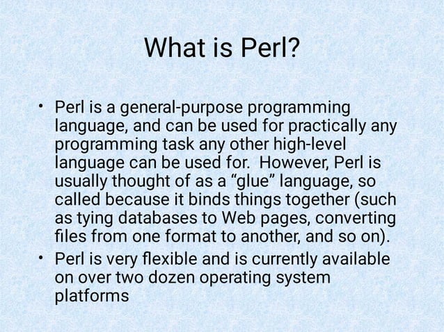 Introduction to PERL Programming - Complete Notes | PDF
