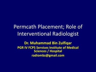 PermacathPlacement under US guaidance DR. muhammad Bin Zulfiqar | PPTX