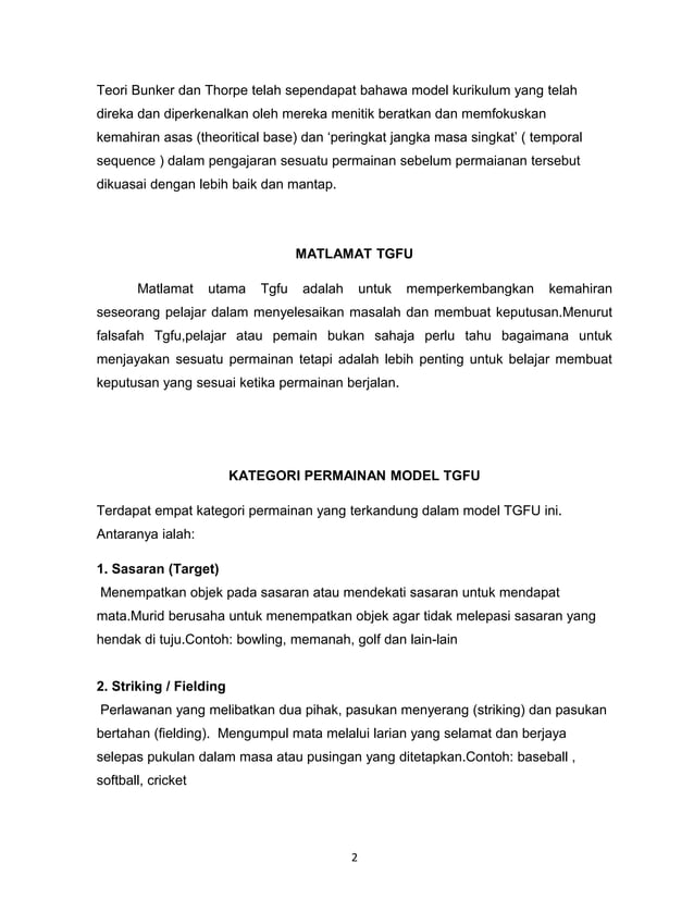 Permainan kecil berasaskan tgfu | DOC