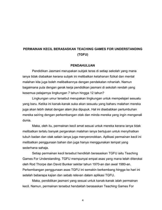 Permainan kecil berasaskan tgfu | DOC